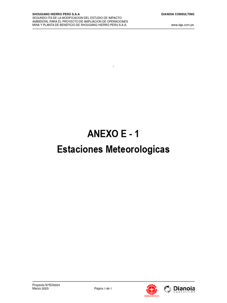2023 - 1524 - Anexo E - 1. Estaciones Meteorollogicas | PDF