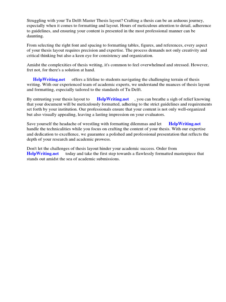 Tu Delft Master Thesis Layout | Download Free PDF | Sustainability | Space