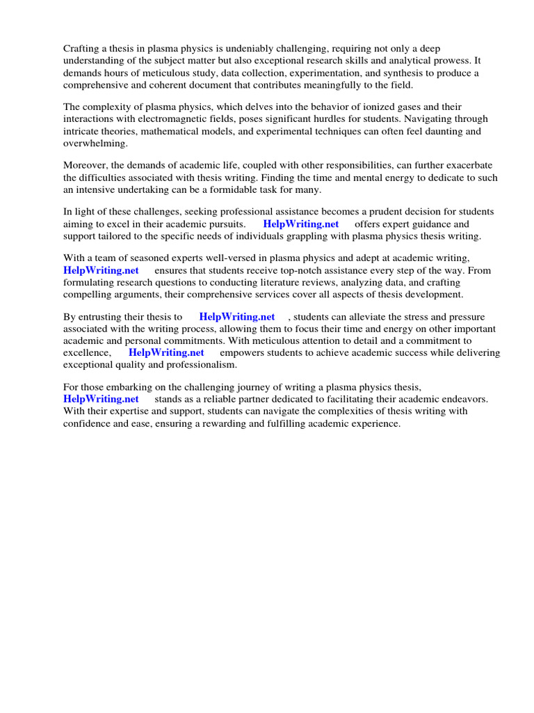 Plasma Physics Thesis | PDF | Plasma (Physics) | Physics