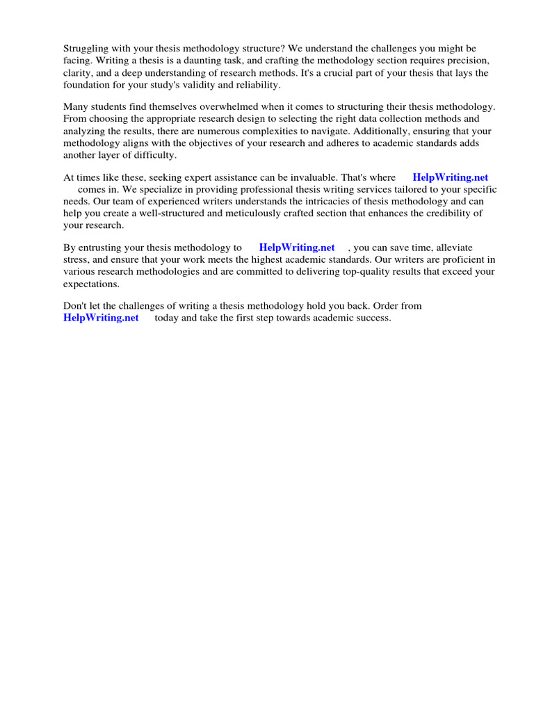 Thesis Methodology Structure | PDF | Methodology | Thesis