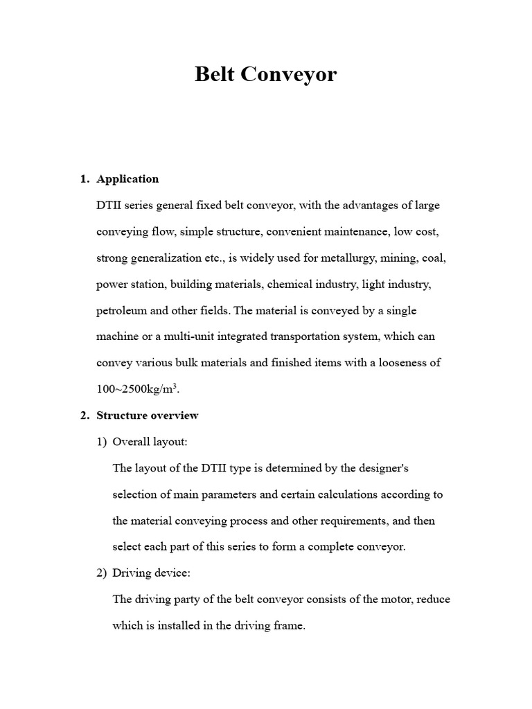 Belt Conveyor Manual Pdf Belt Mechanical Applied And