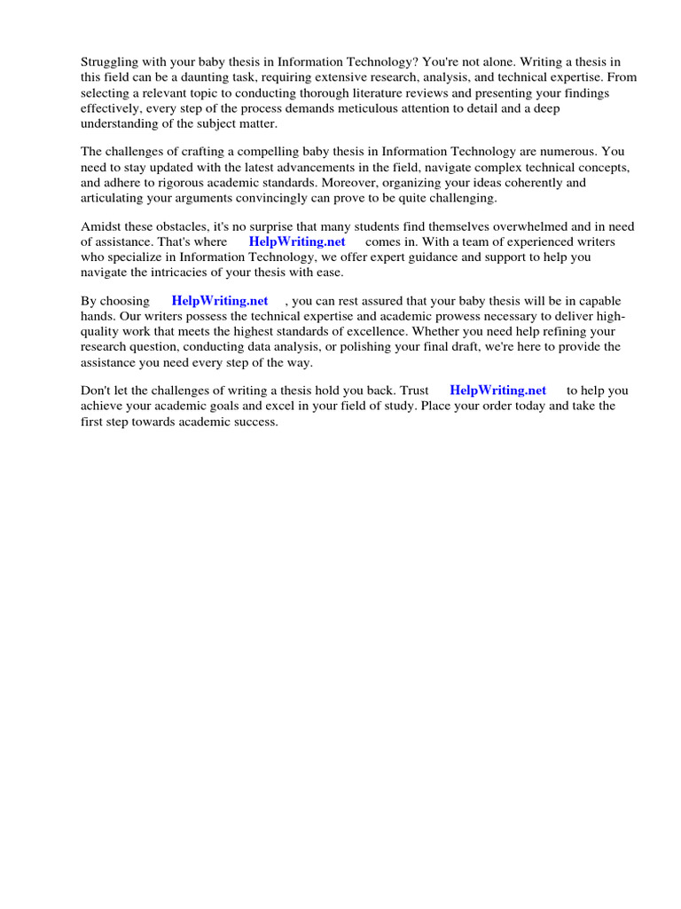 Baby Thesis Information Technology | PDF | Expert | Thesis