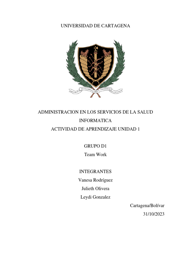 ACTIVIDAD DE APRENDIZAJE UNIDAD 1 Informatica | PDF | Presupuesto | Microsoft Excel