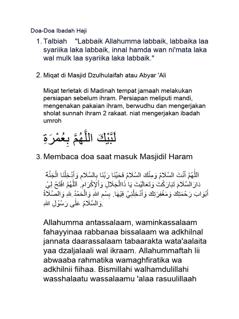 Doa Haji Dan Umroh | PDF