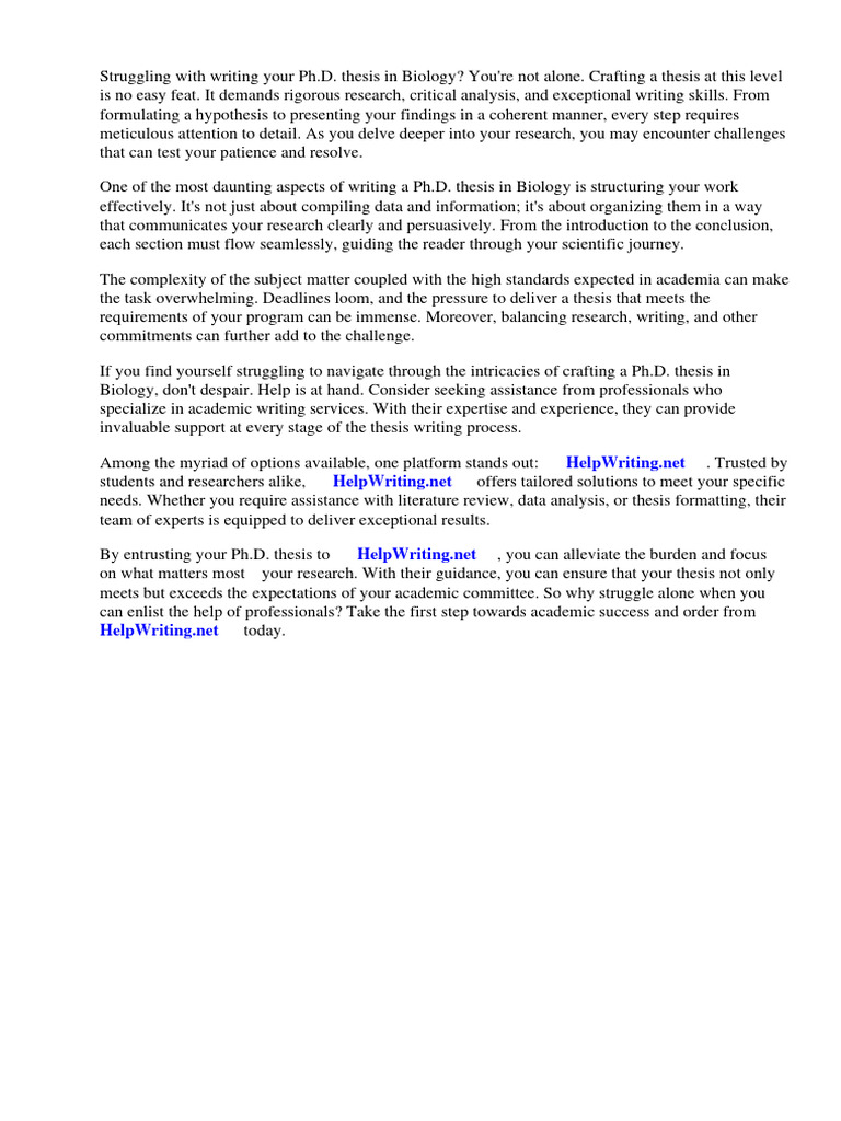 Phd Thesis Structure Biology | PDF | Thesis | Methodology