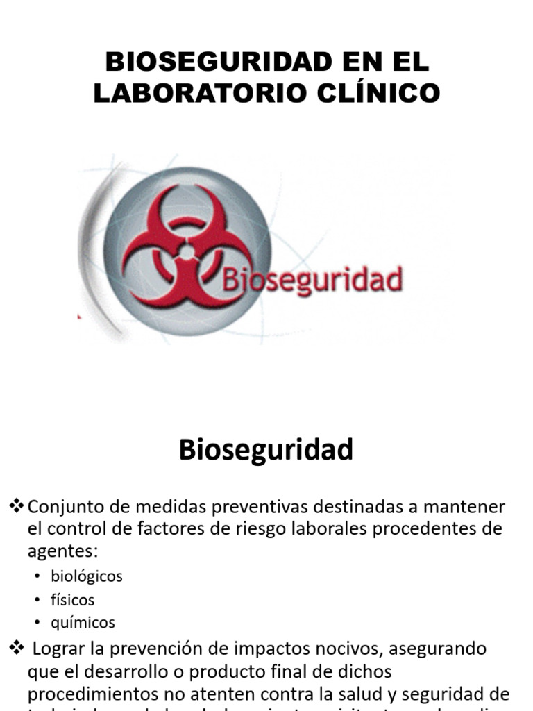 Clase 3 Bioseguridad en El Laboratorio | PDF