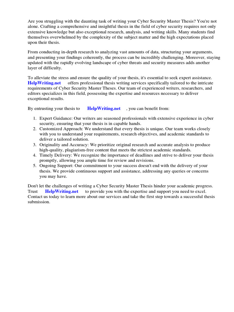 Cyber Security Master Thesis Download Free Pdf Computer Security