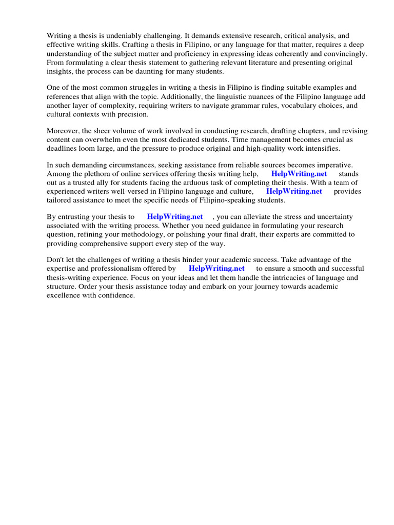 Halimbawa NG Thesis Sa Filipino | PDF | Tagalog Language | Human ...
