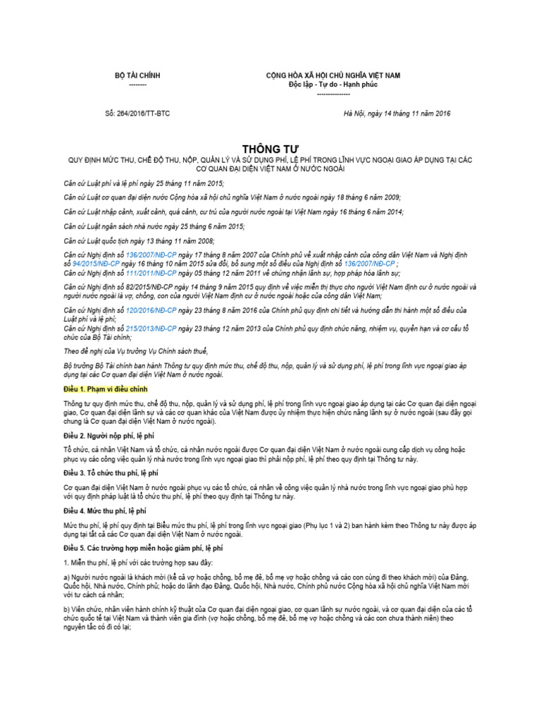 Thong Tu 264 Cua Bo Tai Chinh | PDF