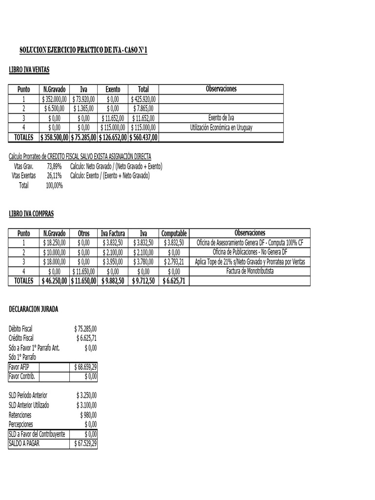Ejercicio Practicos - Iva - Soluciones | PDF | Impuesto al valor agregado | Gobierno