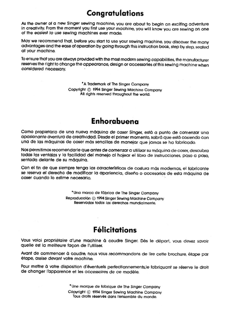 Manual de Usuario Singer 5050 (88 Páginas) | PDF