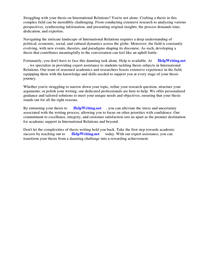 Thesis Subjects International Relations | PDF | Economic Growth ...