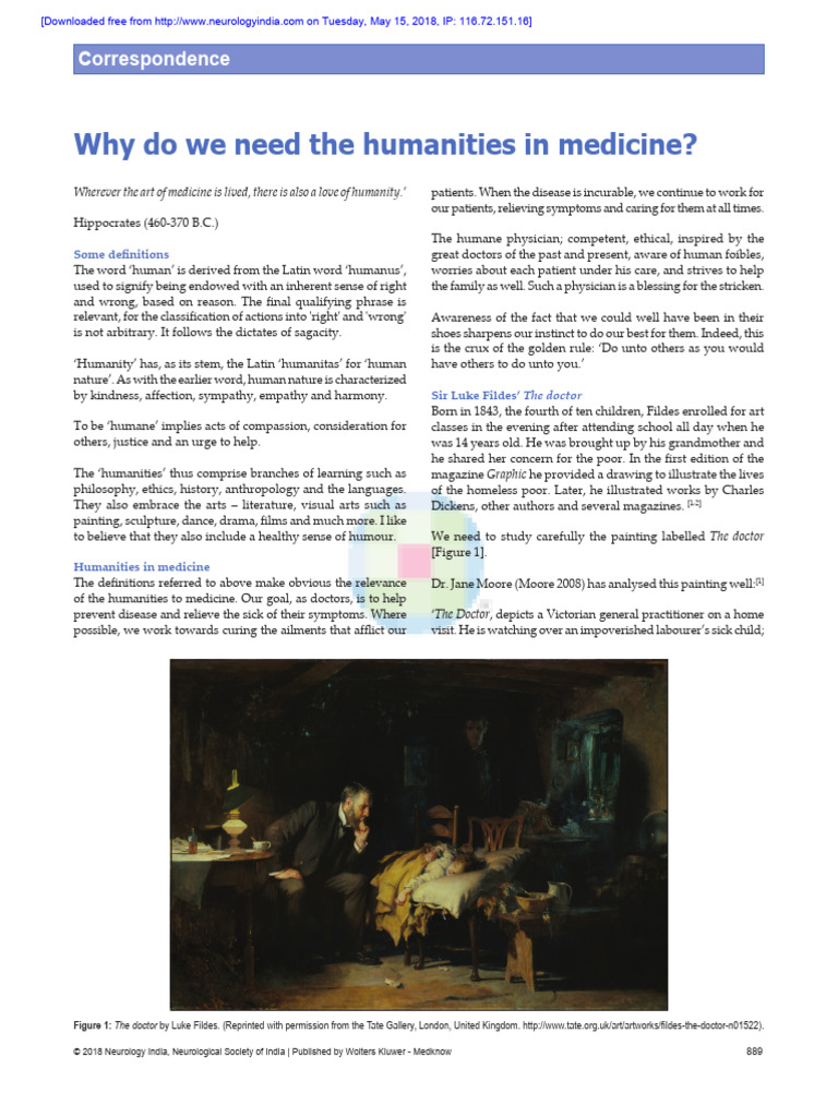 2018 Humanities in Medicine Why | PDF