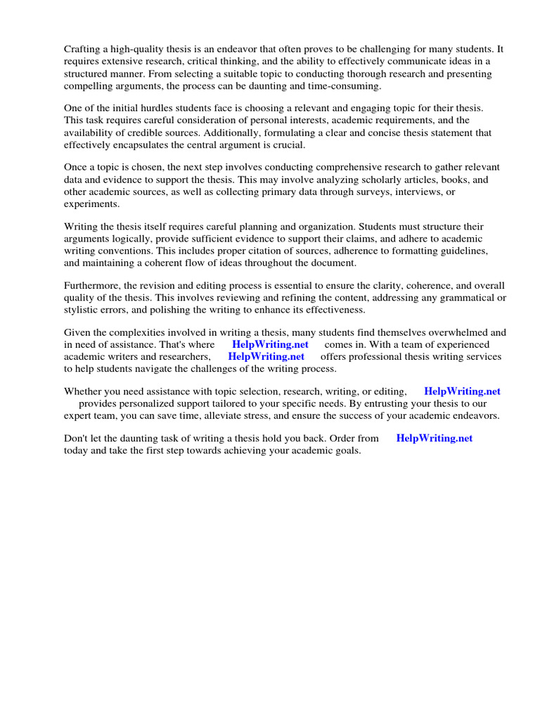 High School Thesis Topics Proposal | PDF | Thesis | Mental Health