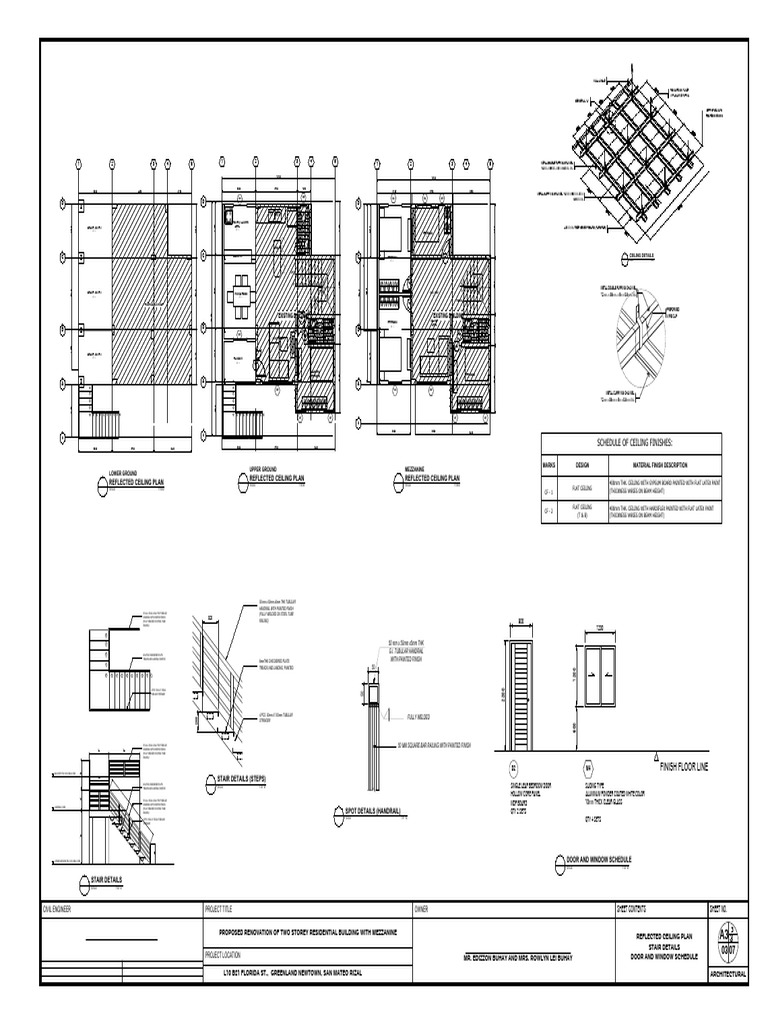 Finish Floor Line: Schedule of Ceiling Finishes | PDF
