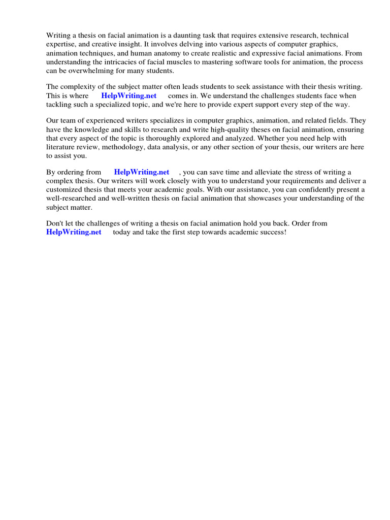 Facial Animation Thesis | PDF | 3 D Computer Graphics | Animation