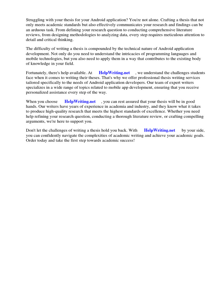 Thesis Help for Android App Development | PDF | Android (Operating System) | Mobile App