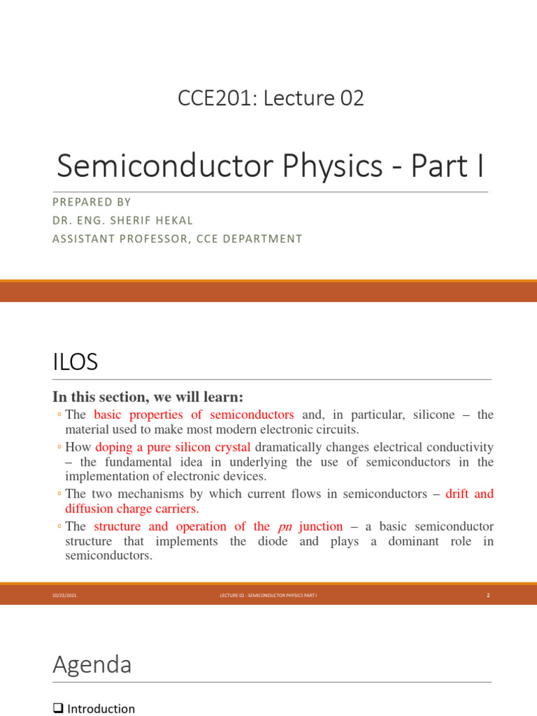 Lect 02 Semiconductor Physics - Part 01 | PDF