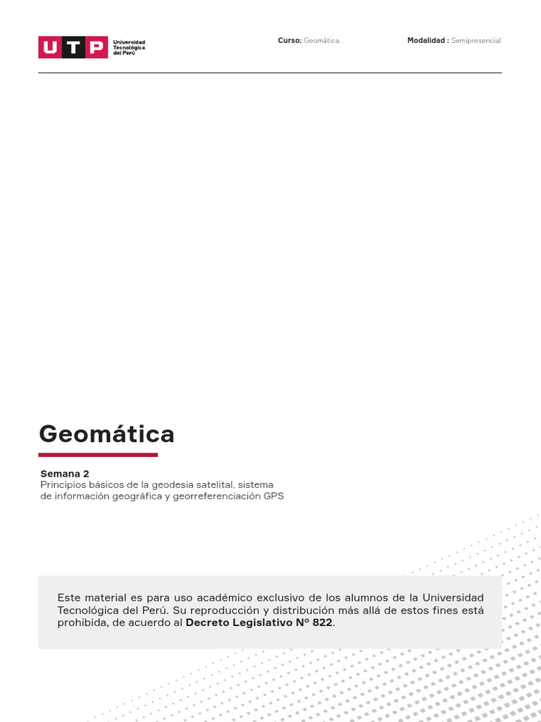 Semana 02 - Sistema de Información Geográfica y Georreferenciación GPS ...