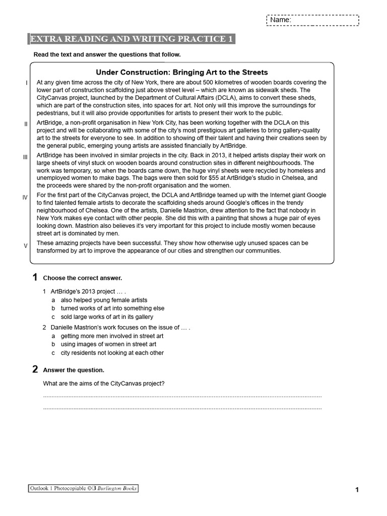 Extra Reading and Writing Practice 6 | PDF | Home & Garden | Lifestyle