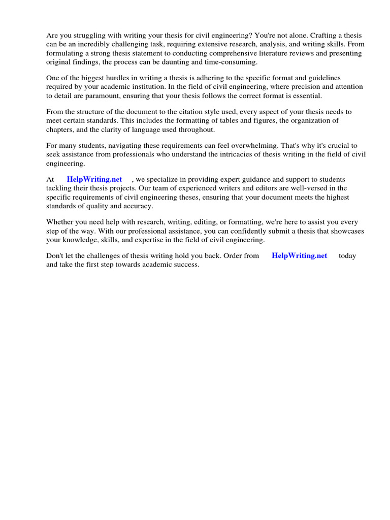 Thesis Format For Civil Engineering | PDF | Thesis | Engineering