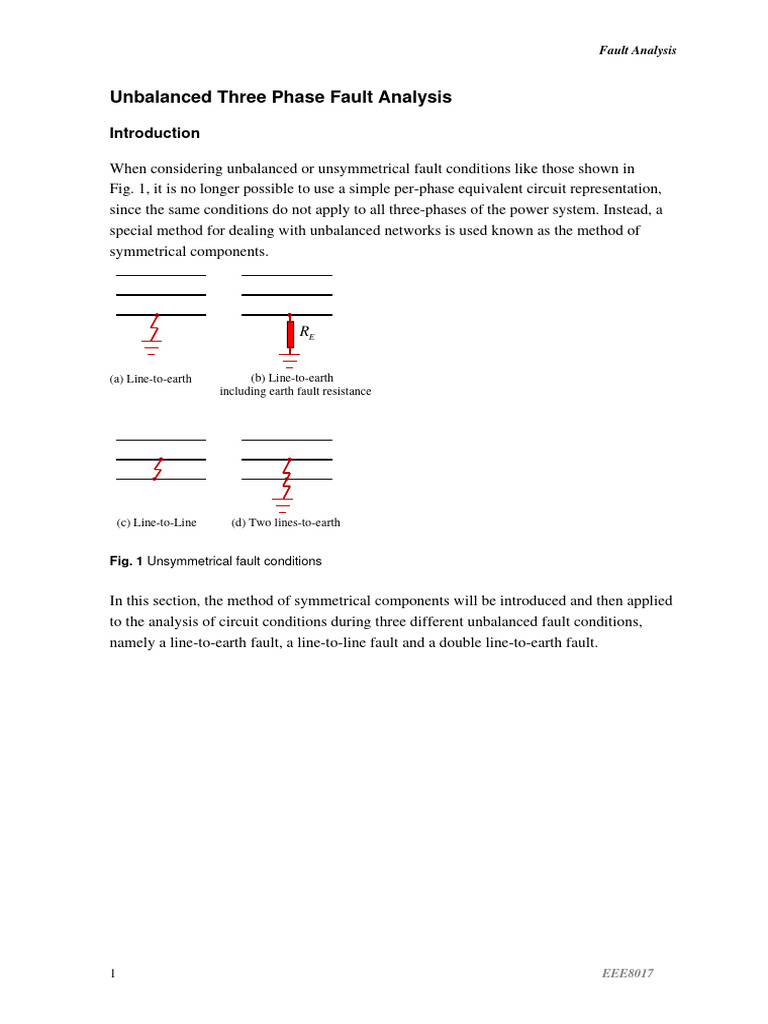 Session 2a Unbalanced Fault Analysis Pdf Electrical Engineering