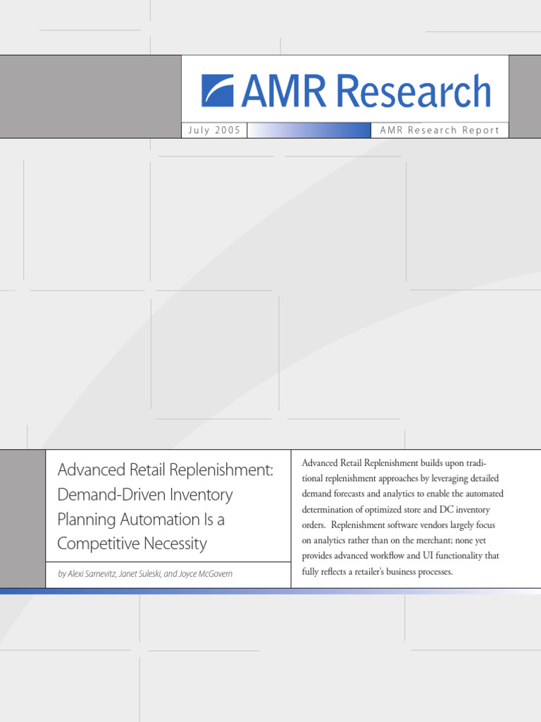 Amr 071505 | PDF | Retail | Inventory