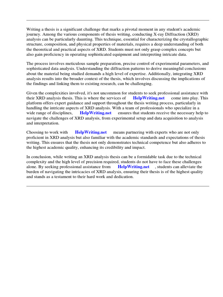 XRD Analysis Thesis | PDF | X Ray Crystallography | Crystal