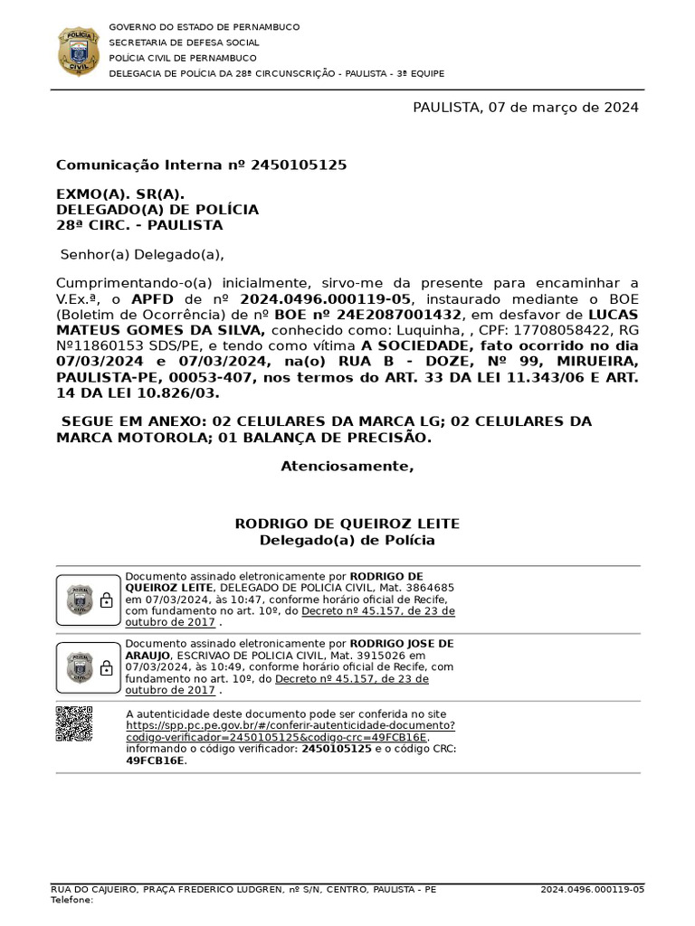 Apfd - Completo - Compressed | PDF | Polícia | Munição