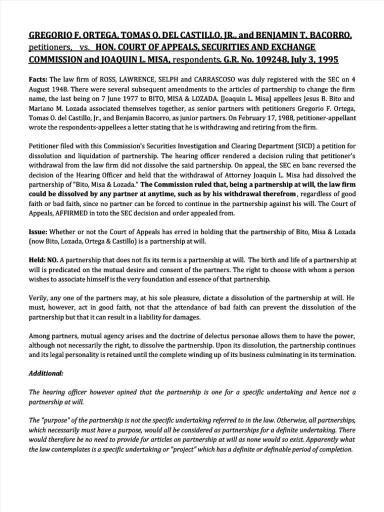 PDF Digest Ortega Vs Ca - Compress | PDF