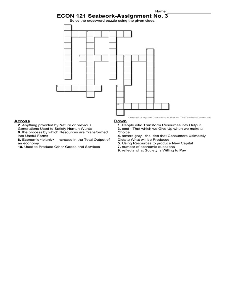 ECON 121 Seatwork-Assignment No. 3 | PDF