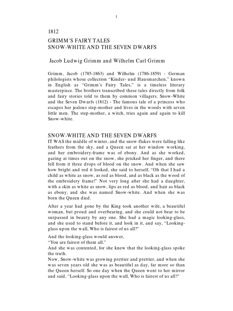 Snow White | PDF | Snow White | Fairy Tales