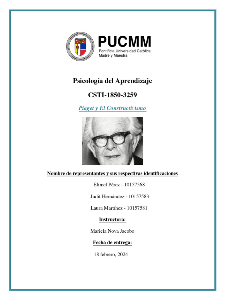 Piaget y el Constructivismo Educativo | PDF | Constructivismo (filosofía de la educación ...