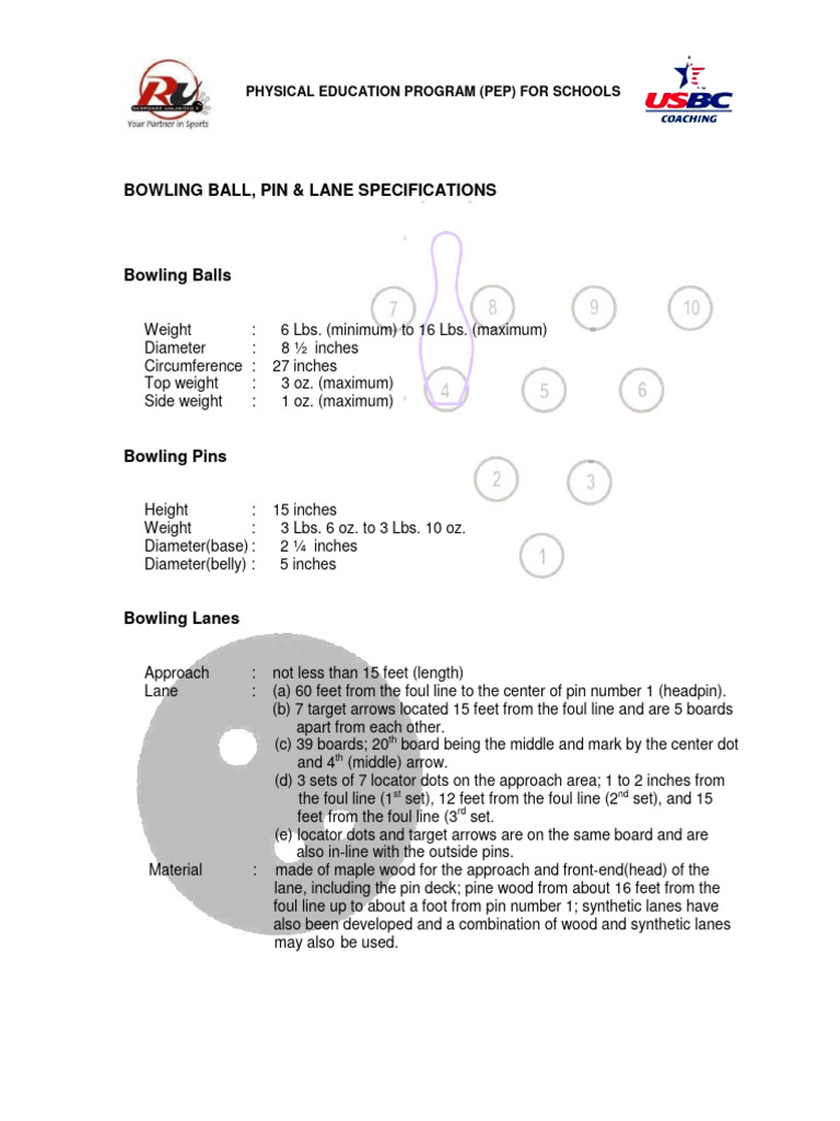 Bowling Specifications Handout | PDF | Home & Garden