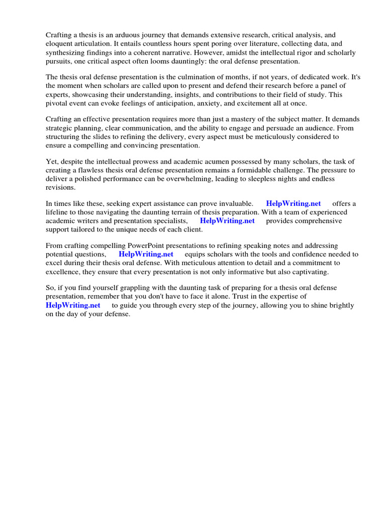 Thesis Oral Defense Presentation Ppt | PDF | Thesis | Microsoft Power Point