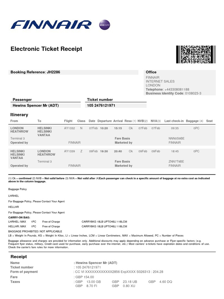 Your Electronic Ticket Receipt | PDF | Transport | Aviation