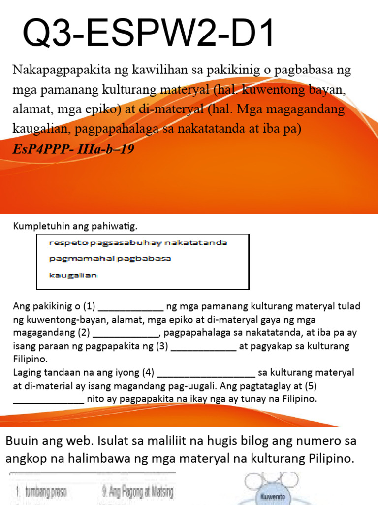 Q3-Espw2-D1: Esp4Ppp-Iiia-B-19 | PDF