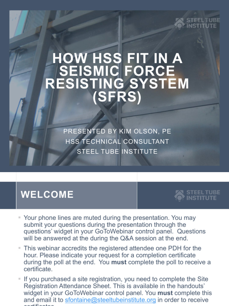 STI - June2020 - How HSS Fit in A Seismic Force Resisting System SFRS ...