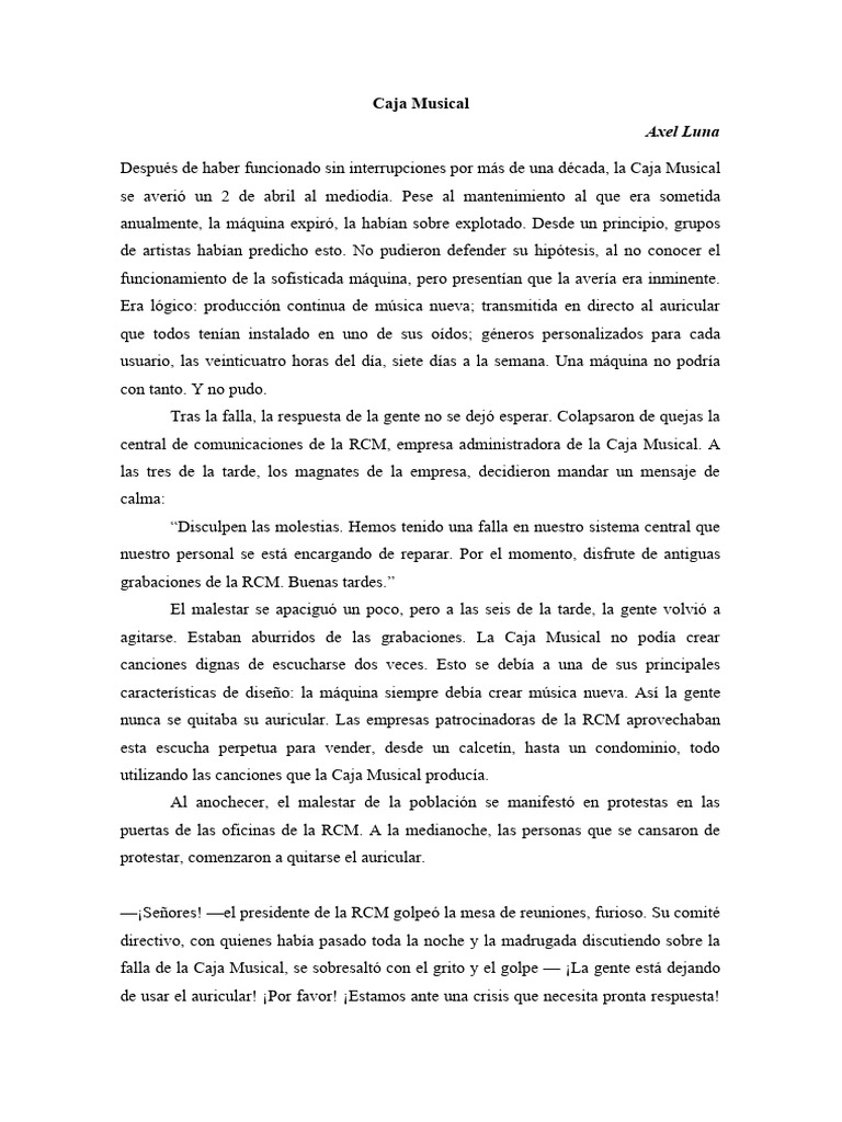 Luna, Axel. Caja Musical | PDF