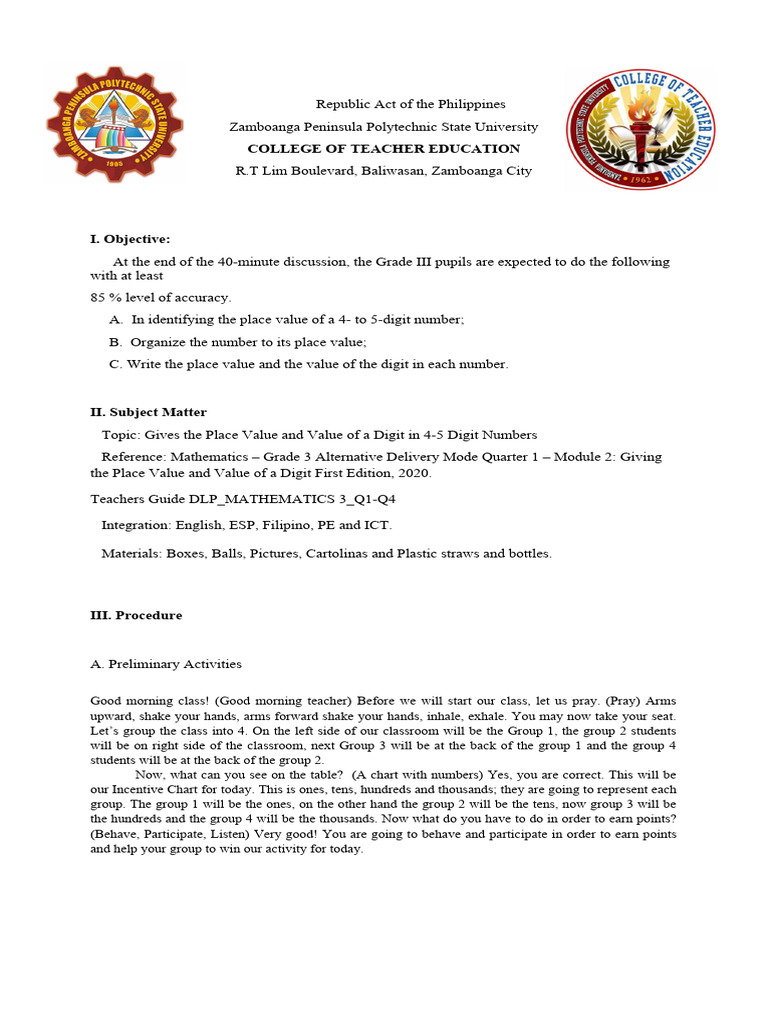 Iv-A G3 (Math) | PDF | Teaching Methods & Materials