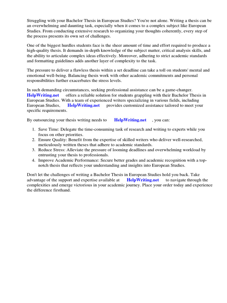 Bachelor Thesis European Studies | PDF | Thesis | Economics