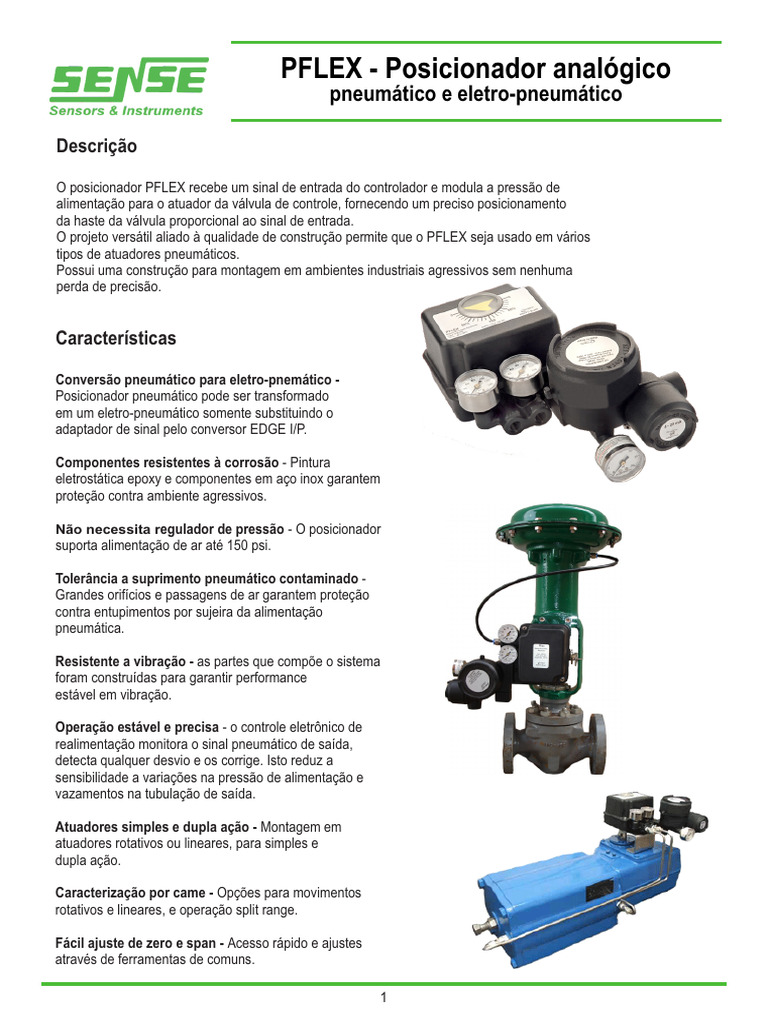 Posicionador PFLEX: Pneumático e Eletro-pneumático | PDF | Válvula ...