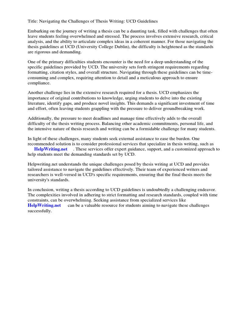 Thesis Guidelines Ucd | PDF | Thesis | Doctor Of Philosophy