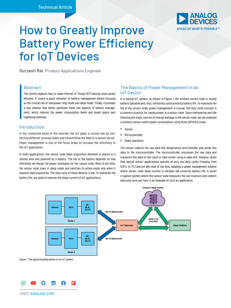 Iot Devices Power Efficiency Pdf Internet Of Things Wireless