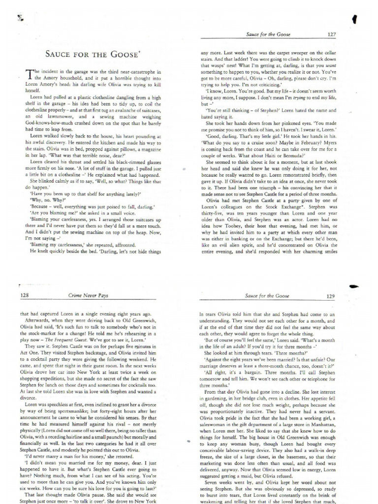 Sauce For The Goose | PDF