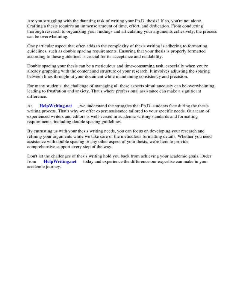 Phd Thesis Double Spacing | PDF