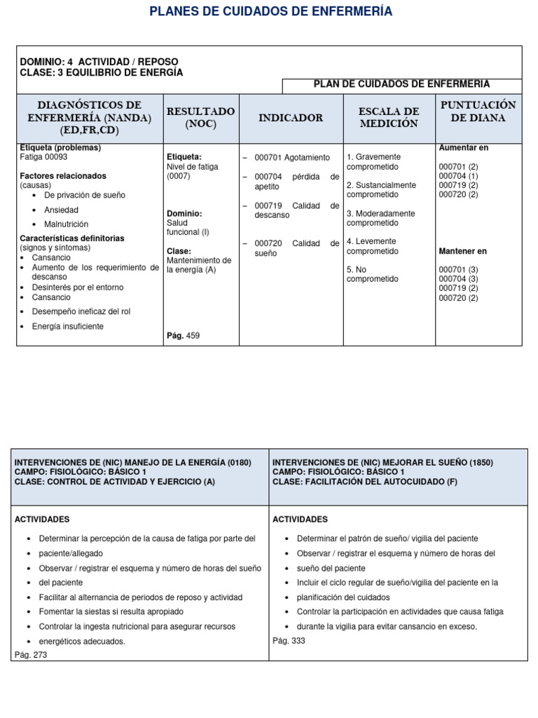 Plan de Cuidados de Enfermería Integral | PDF | Presión sanguínea ...