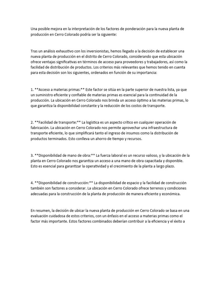 Una posible mejora en la interpretación de los factores de ponderación ... Una posible mejora en la interpretación de los factores de ponderación ...