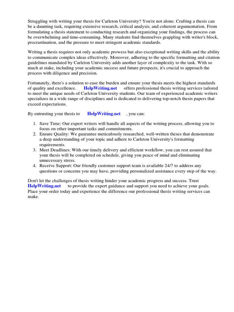 Carleton University Thesis Submission | PDF | Thesis