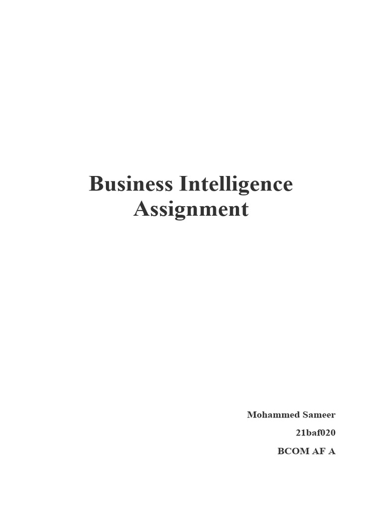 Bi Assignment | PDF